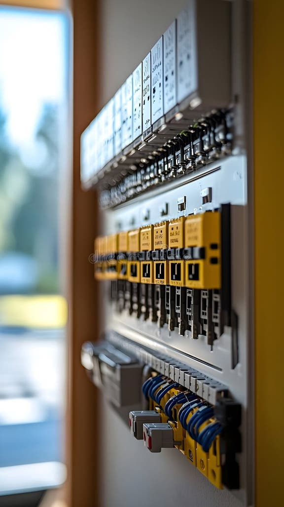 Close View of a Modern Home Electrical Panel Switchboard. Generative AI ...