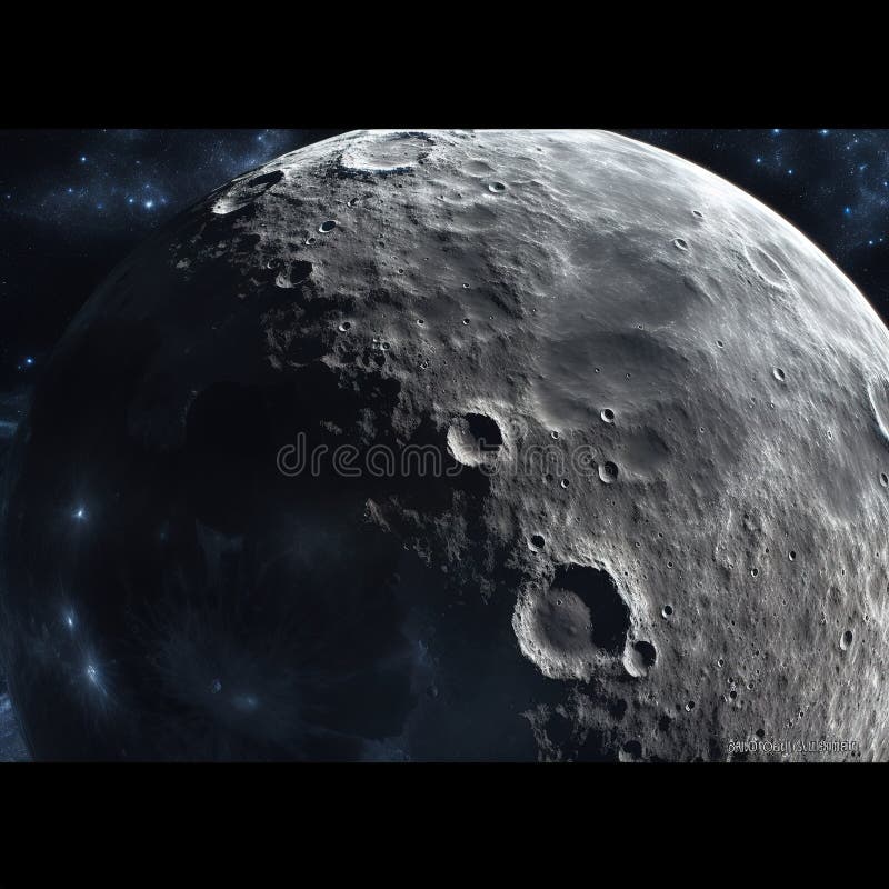 Close View of Moon from Space 4k Stock Illustration - Illustration of ...