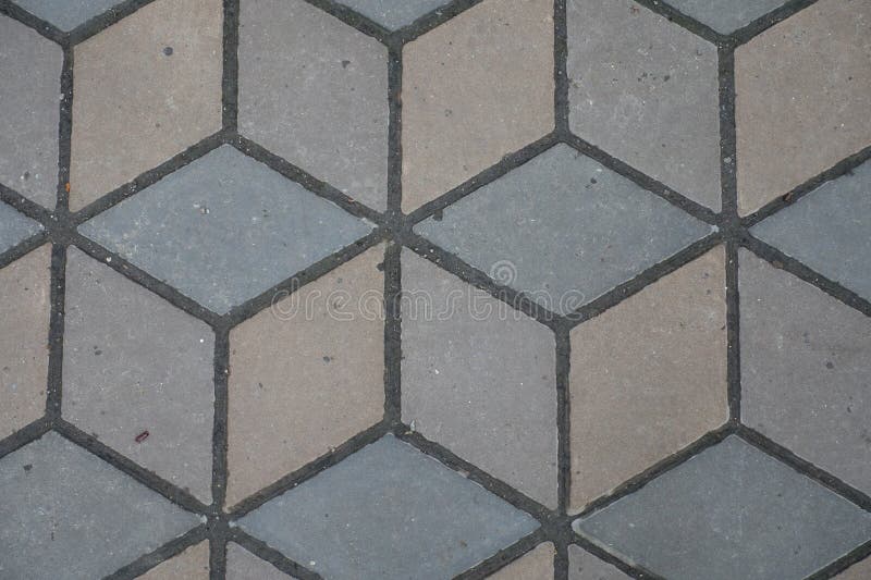 Close View of Pavement Made of Brown and Grey Concrete Blocks Stock ...