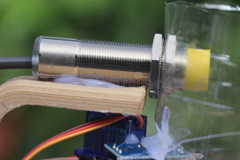 Close View of Proximity Sensor of Npn Type Along with Micro Servo on a ...