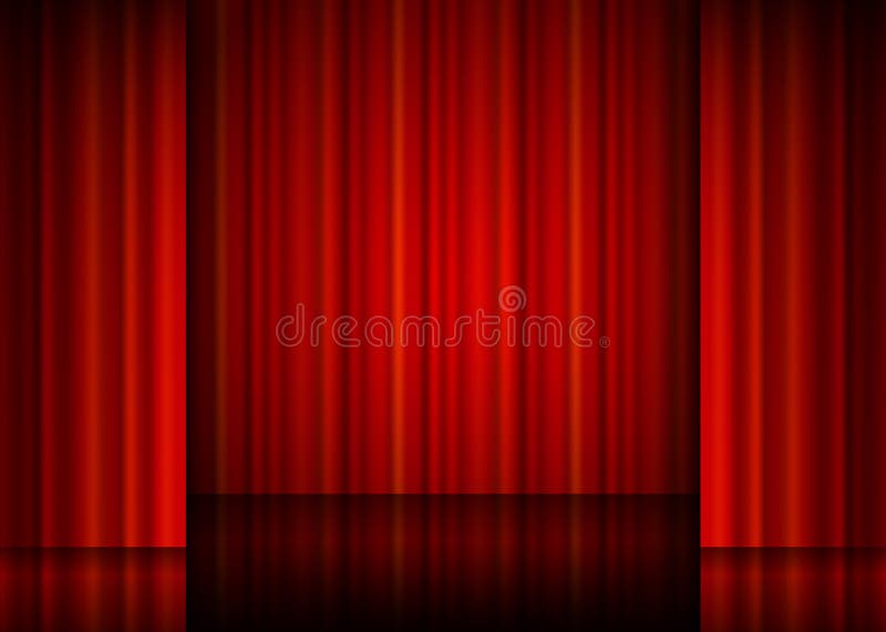 Close View of a Red Curtain. Stock Vector - Illustration of piece ...