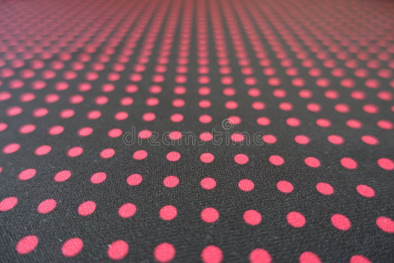 Closeup of Red Dots on Black Fabric Stock Image - Image of plain ...