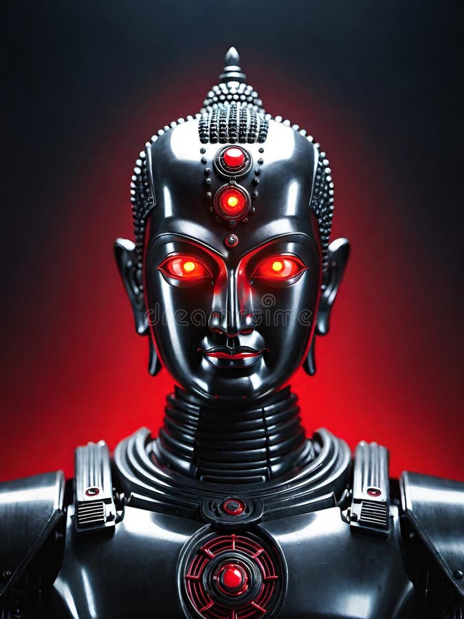 Close View of Robot on Black Background Stock Photo - Image of ...
