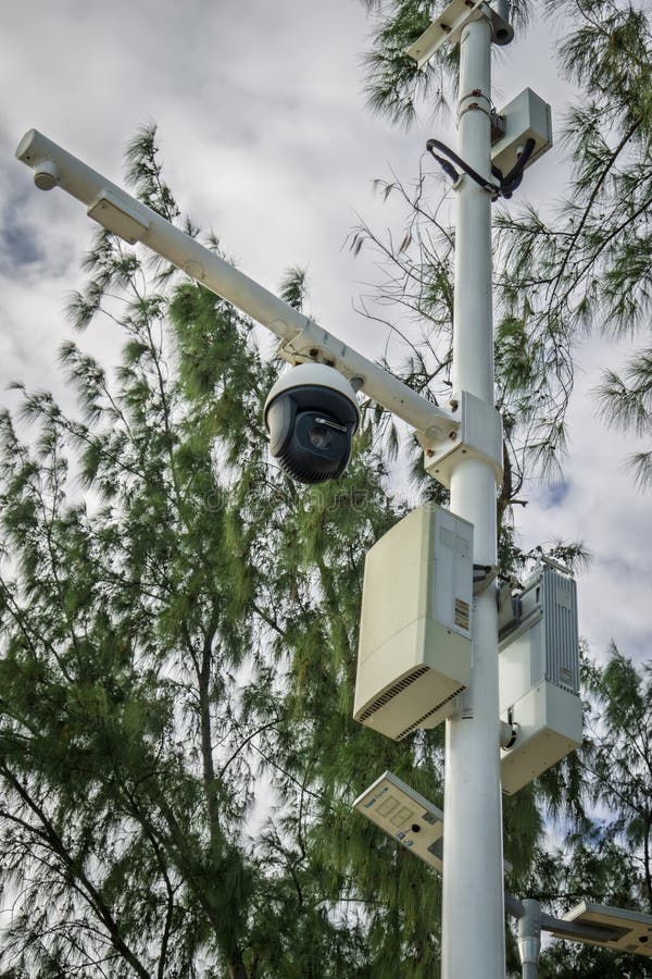 Close View of a Security Camera System in a Public Area Editorial Stock ...