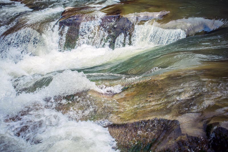 A Close View of a Small Fast Mountain River in Motion Stock Photo ...