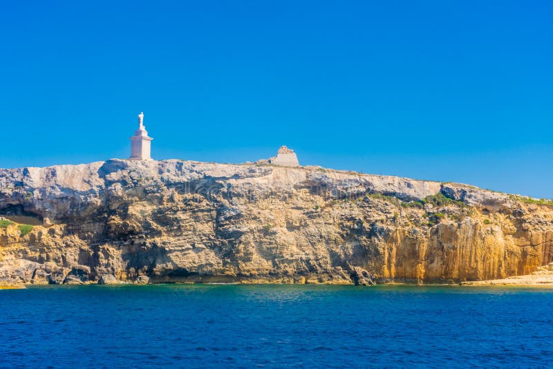 Close View of St. Paul Island in the Sea of Bugibba, Malta Stock Photo ...