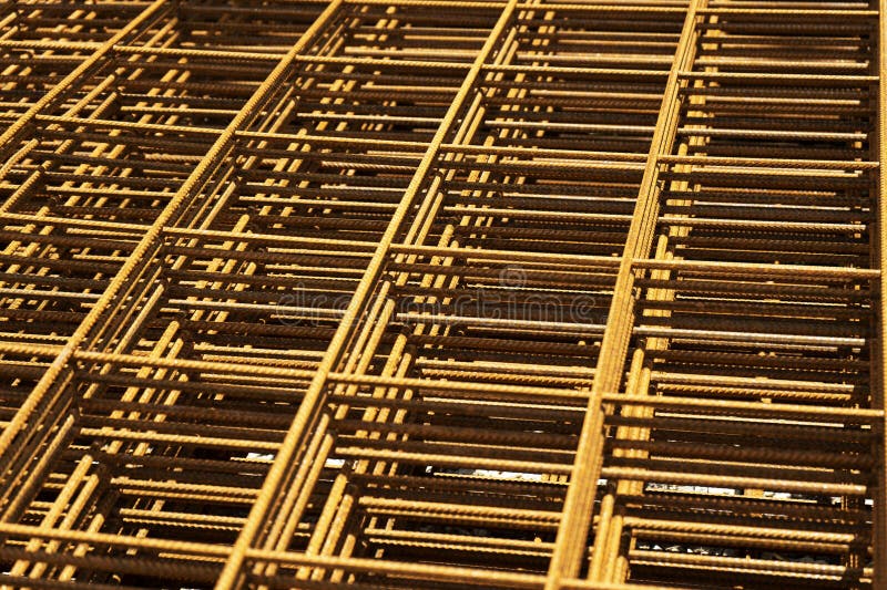 Close View on the Steel Reinforcing Bars Stock Image - Image of surface ...