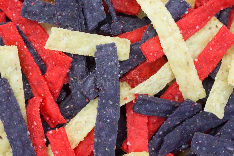Close View of Tortilla Strips Multiple Colors Stock Image - Image of ...