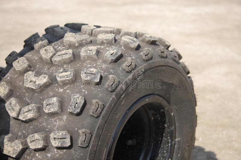 Close View of Treads and Grooves on a Quad Wheel Stock Photo - Image of ...