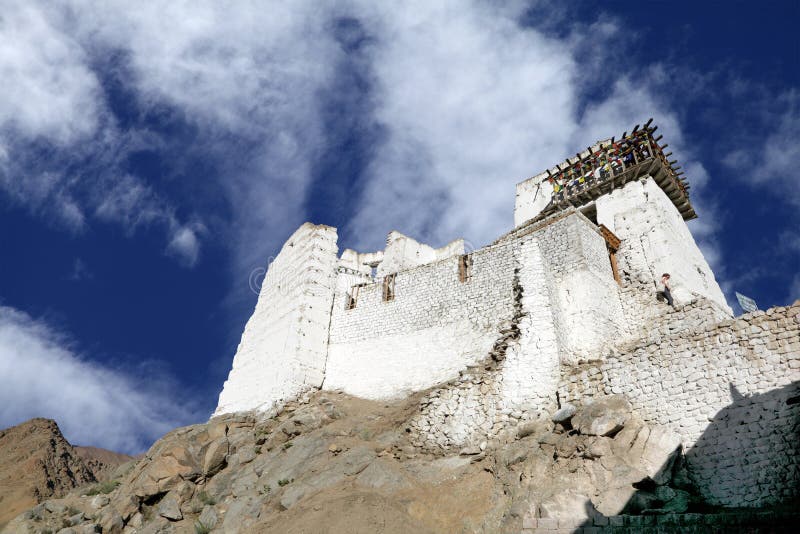 Close View of Tsemo Monastery on Hilltop Stock Image - Image of ancient ...