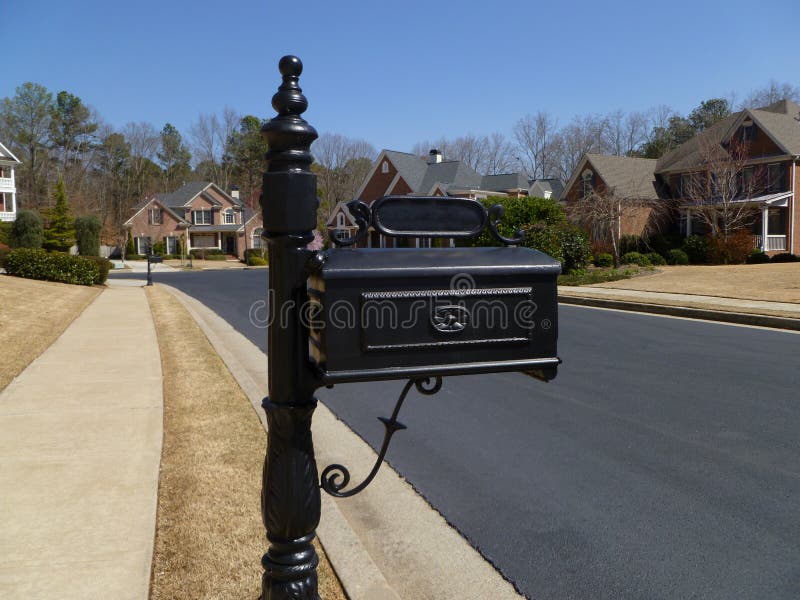Close View of a Typical American Post Box Stock Photo - Image of street ...
