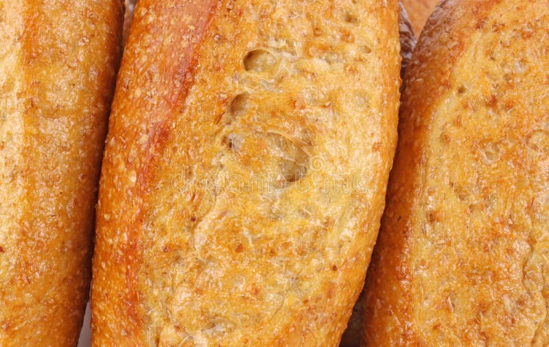 Close View of Wheat Sub Rolls Stock Photo - Image of view, baked: 12672900