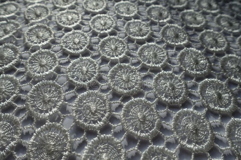 Close View of White Lacy Fabric Stock Image - Image of circle, craft ...