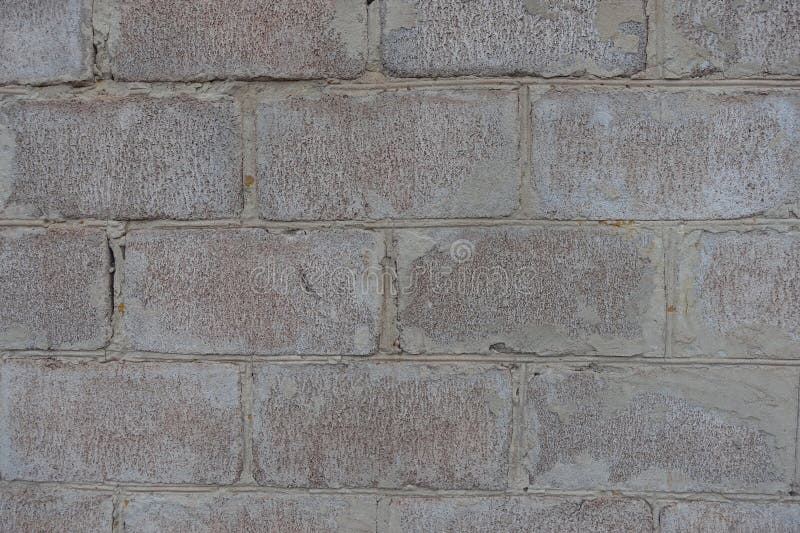 Close View of White-washed Wall Made of Concrete Masonry Units Stock ...