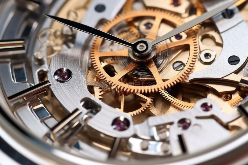 Close View of a Wrist Watch Dial Under Lens Stock Image - Image of ...