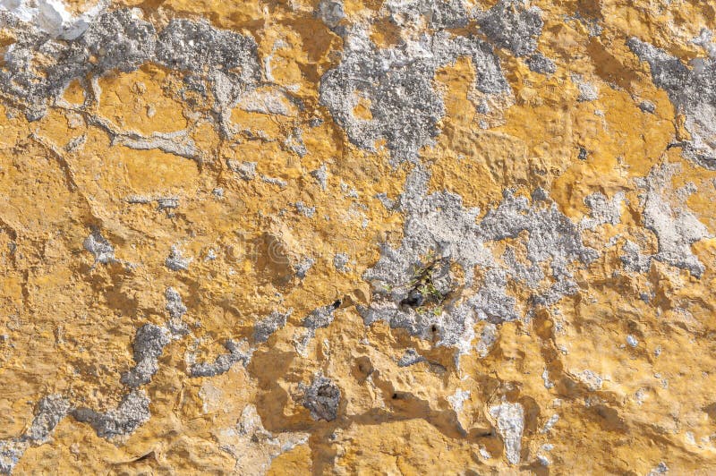 Close View of Yellow Building Wall Cracked and Broken Architecture ...