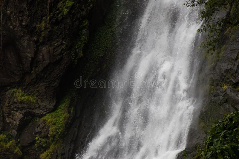 Close-up of the Waterfall on the Overflow Dam in the Natural Park in ...