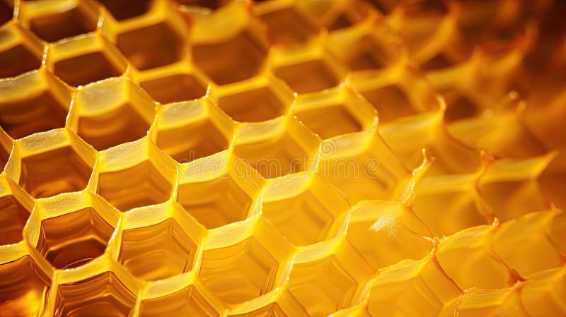 Close Yellow Honeycomb Pattern Stock Illustration - Illustration of ...