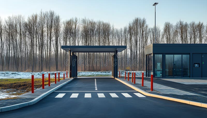 Closed Automatic Barrier Gate. Security System for Private Areas Stock ...