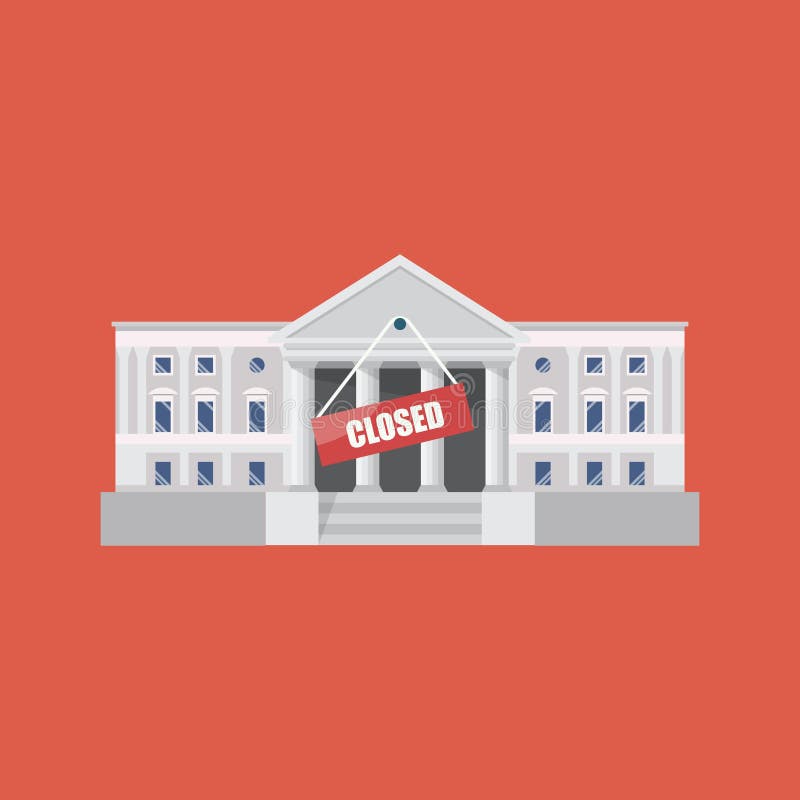 Closed Bank icon stock vector. Illustration of economy - 272048890