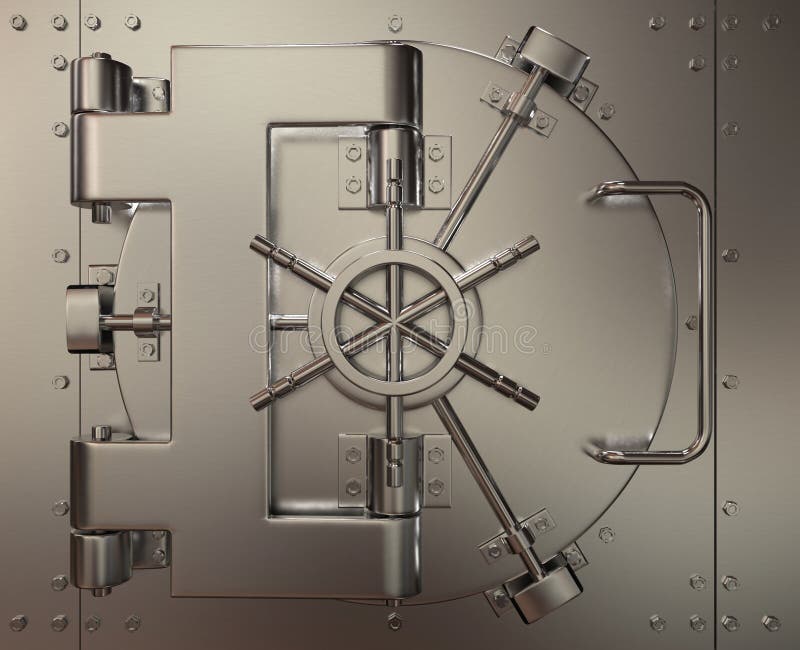 Closed bank vault stock illustration. Illustration of metal - 20503256