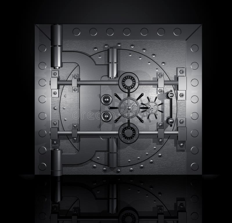 Closed Bank Vault, 3D Render Stock Illustration - Illustration of three ...