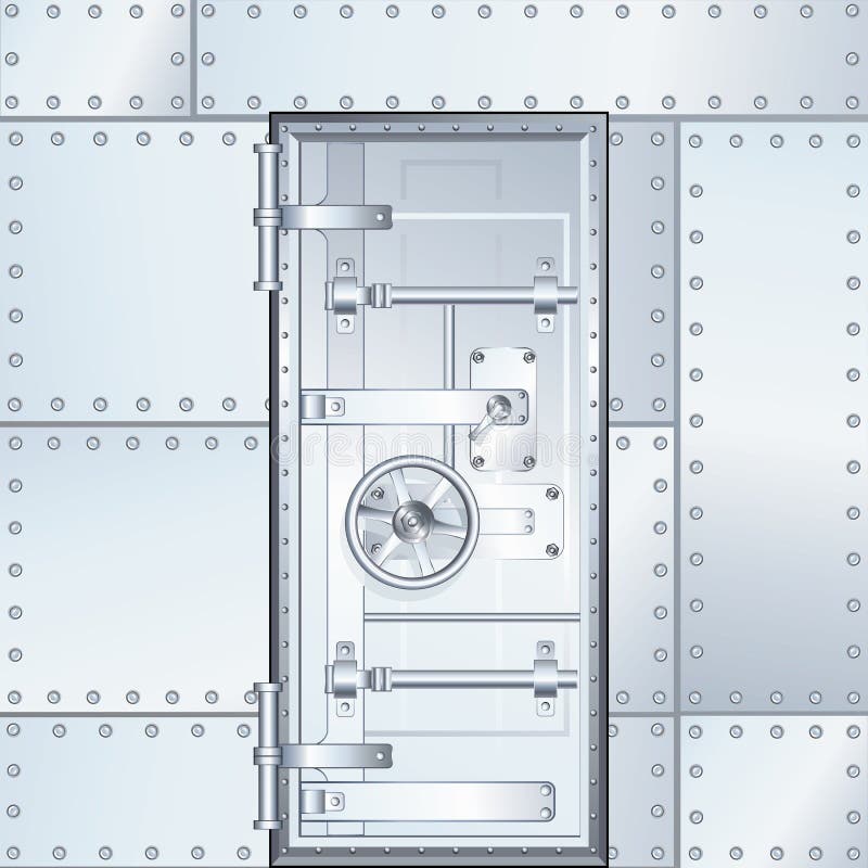 Closed Bank Vault Door. Vector Illustration Stock Illustration ...