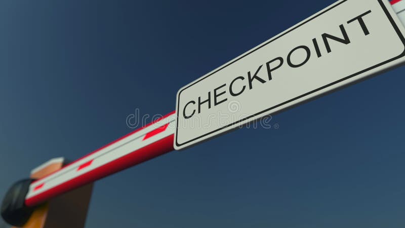 Closed Barrier Gate with CHECKPOINT Sign. Conceptual 3D Rendering Stock ...