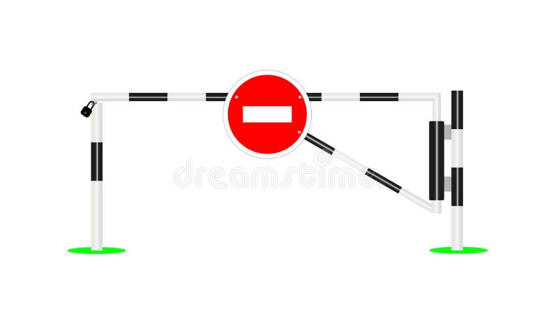Closed Barrier with a Prohibition Sign Stock Illustration ... Closed Barrier with a Prohibition Sign Stock Illustration ...