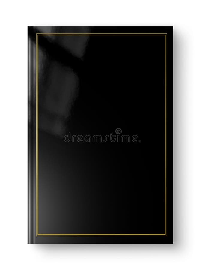 Closed Black Blank Book with Frame Isolated on White Stock Illustration ...