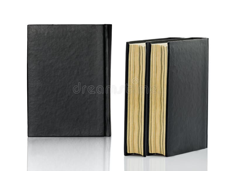 Closed Black Book is Laying on White Background Stock Image - Image of ...