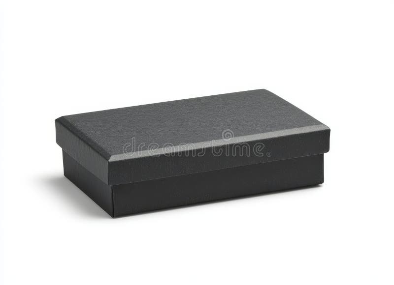 Closed Black Carton Box, Isolated on a Clear Background. Stock Image ...
