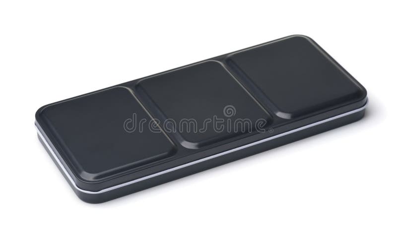 Closed black metal case stock photo. Image of storage - 289259332