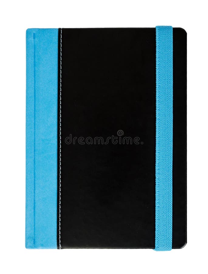 Closed Black Notebook with Elastic Band, Isolated on White Background ...
