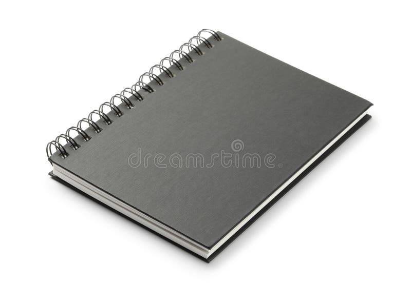 Closed Black Office Notebook Isolated on White Stock Image - Image of ...