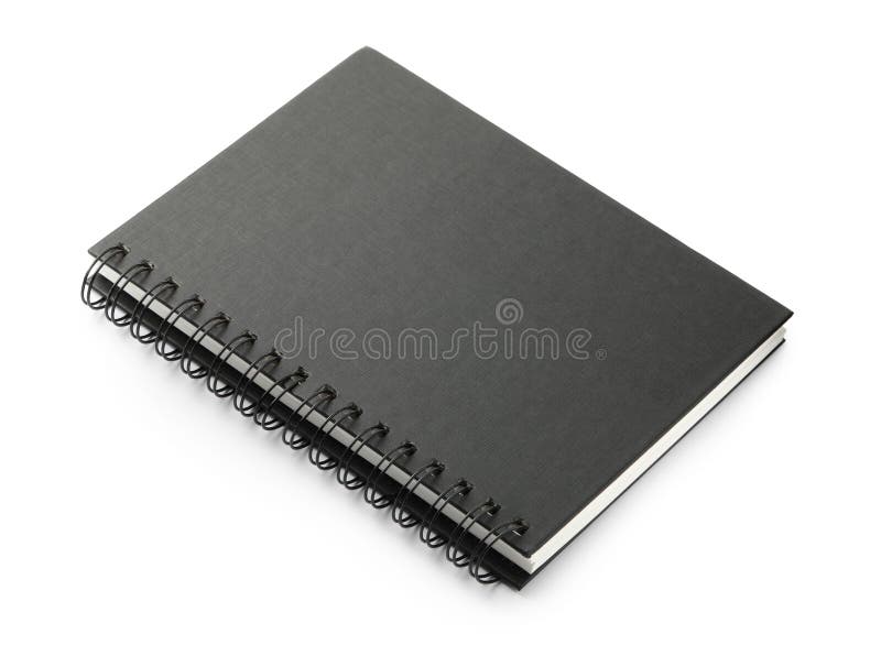 Closed Black Office Notebook Isolated on White Stock Image - Image of ...