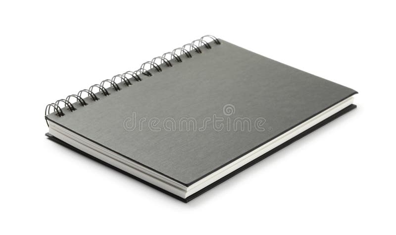 Closed Black Office Notebook Isolated on White Stock Image - Image of ...