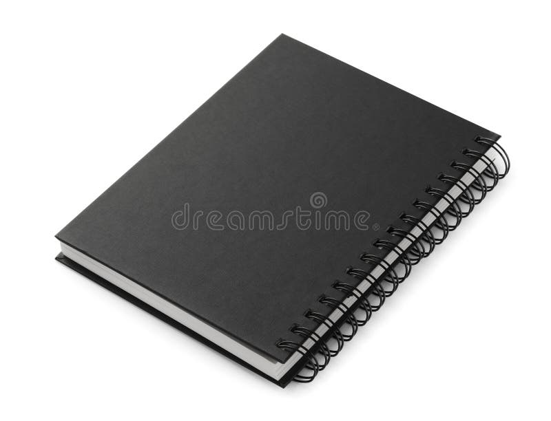 Closed Black Office Notebook Isolated on White Stock Photo - Image of ...