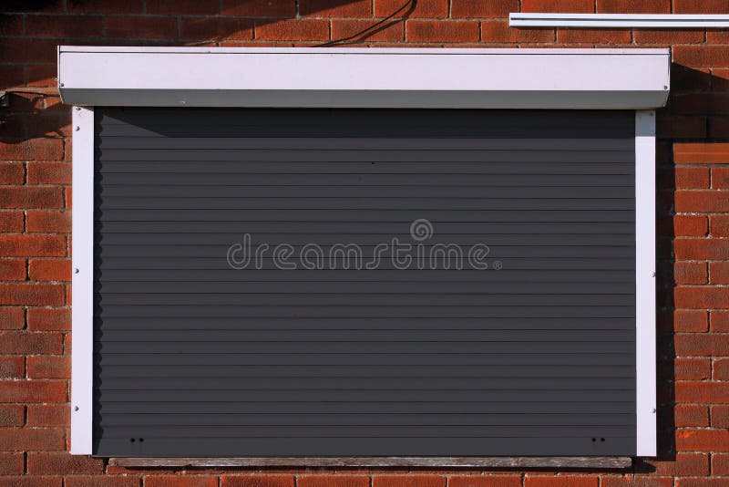 Closed Black Security Shutters Stock Photo - Image of retail, shut ...