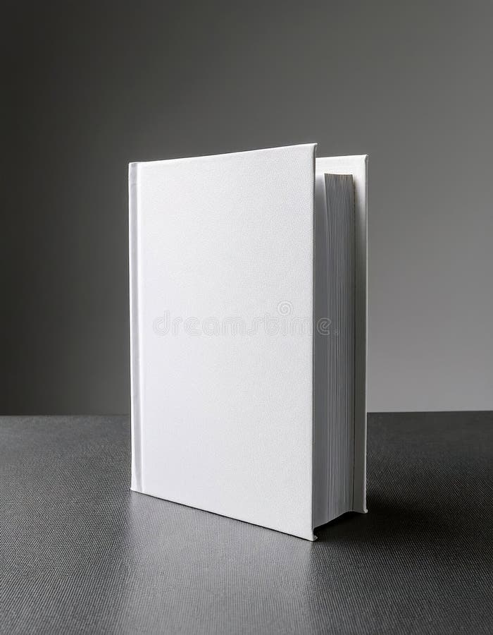 Closed Blank Book on a Textured Surface, Under Soft Gray Light ...