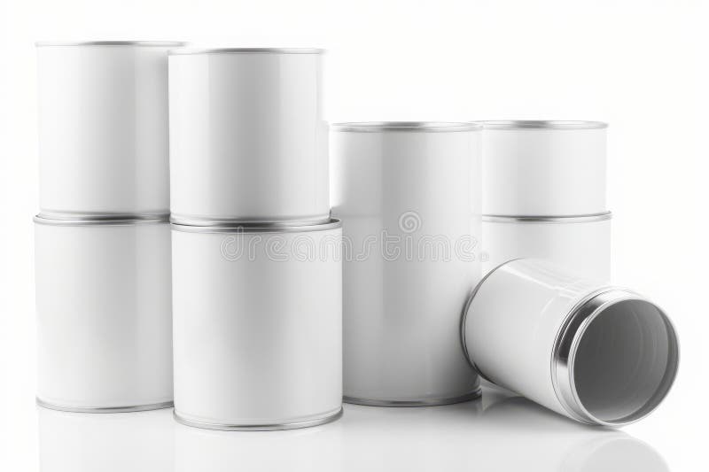 Closed Blank Cans Paint Isolated on White. Generate Ai Stock Photo ...