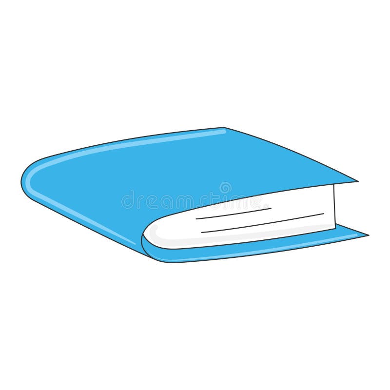 Closed Blue Book with White Pages Cartoon Vector Stock Illustration ...