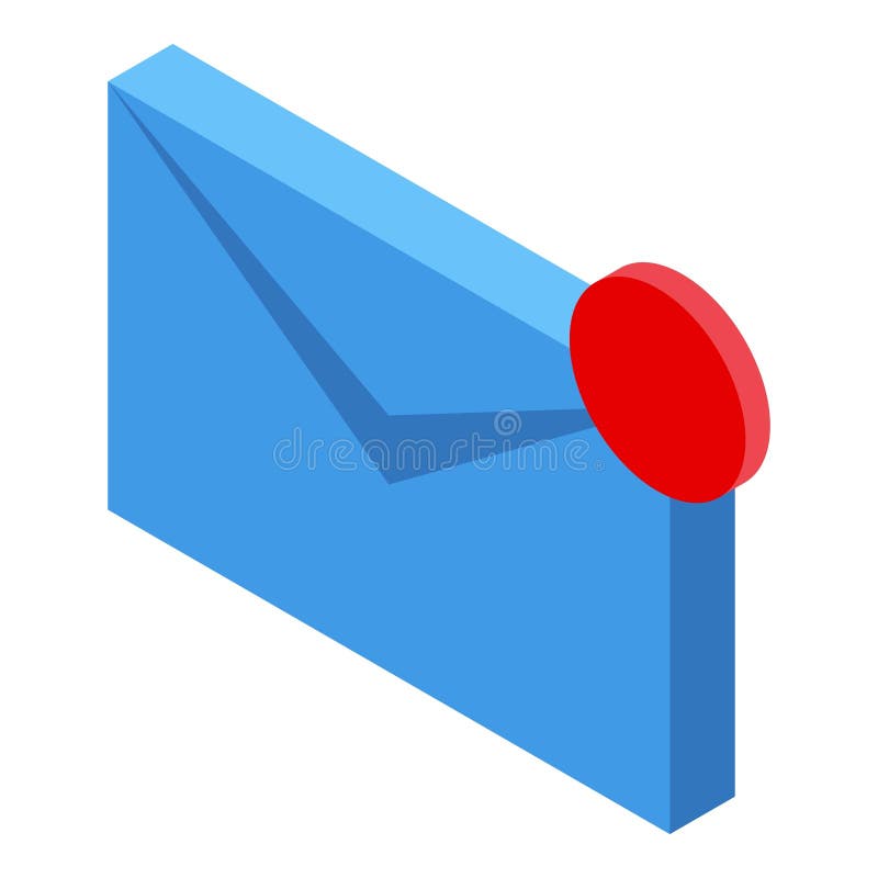 Blue Envelope Showing New Incoming Message Notification Stock Vector ...