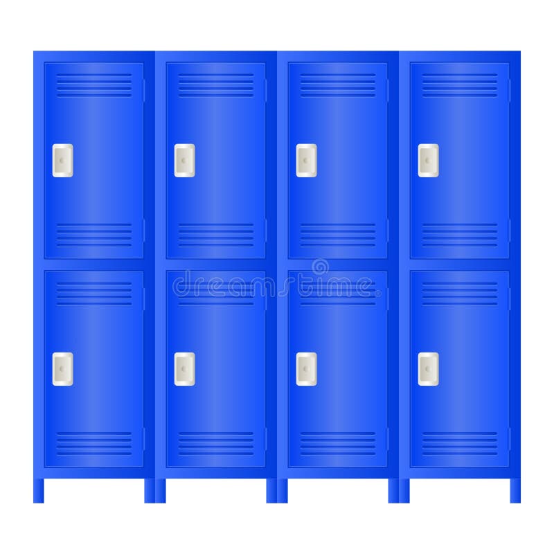Closed Blue Metal Locker Vector Stock Vector - Illustration of icon ...