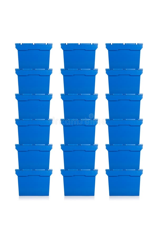 Closed Blue Plastic Box Packaging. Stock Photo - Image of plastic ...