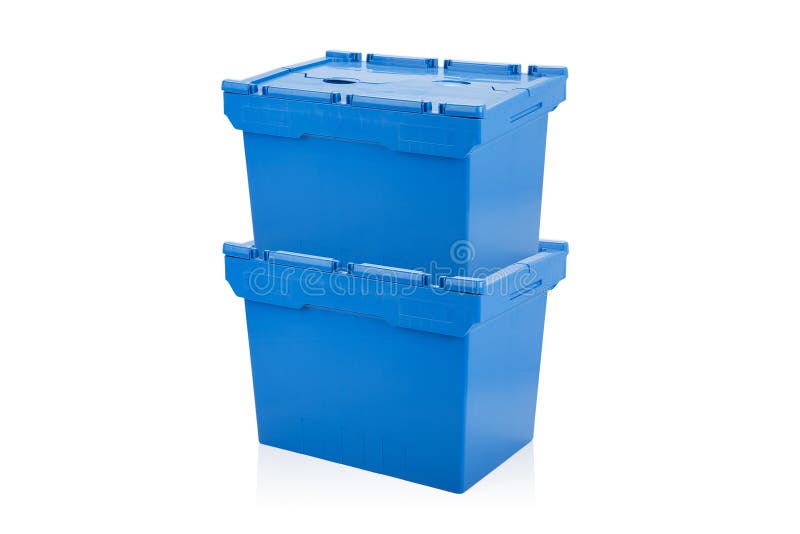 Open Blue Plastic Box Packaging. Stock Image - Image of background ...