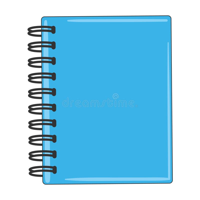 Closed Blue Spiral Notebook with Blank Cover Vector Stock Vector ...