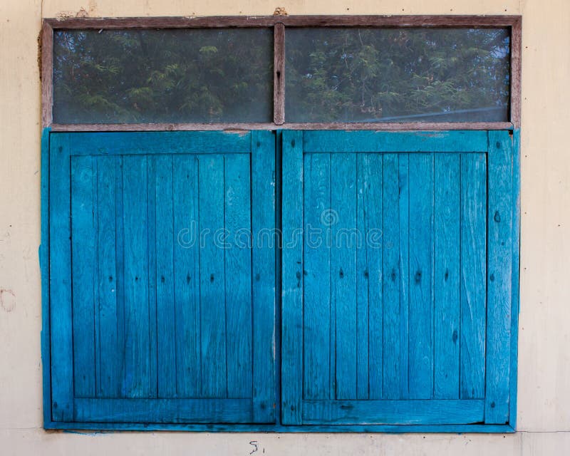 Closed blue wood windows stock photo. Image of paste - 39894662
