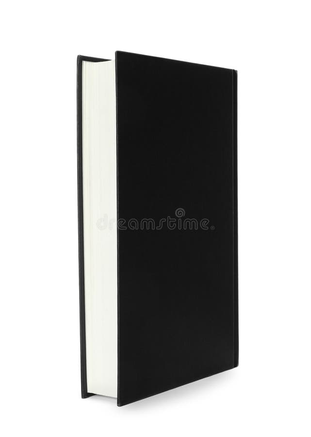 Closed Book with Black Hard Cover Isolated on White Stock Image - Image ...