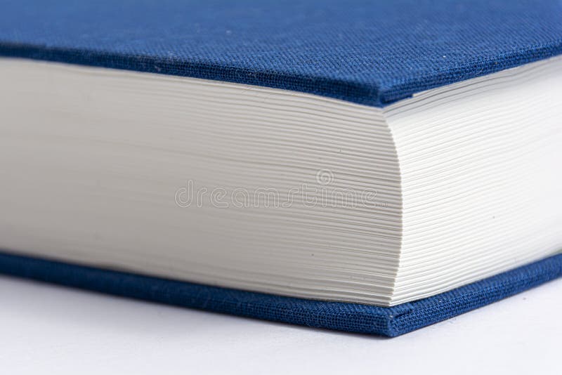 Closed Book with Blue Book Cover. Close-up Stock Photo - Image of table ...